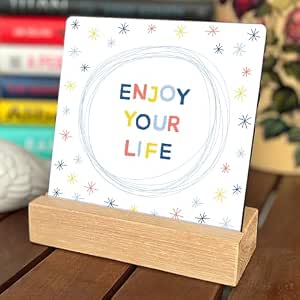 RAG28 Wooden Enjoy Your Life Offer Study Office Table Decor Showpiece ...