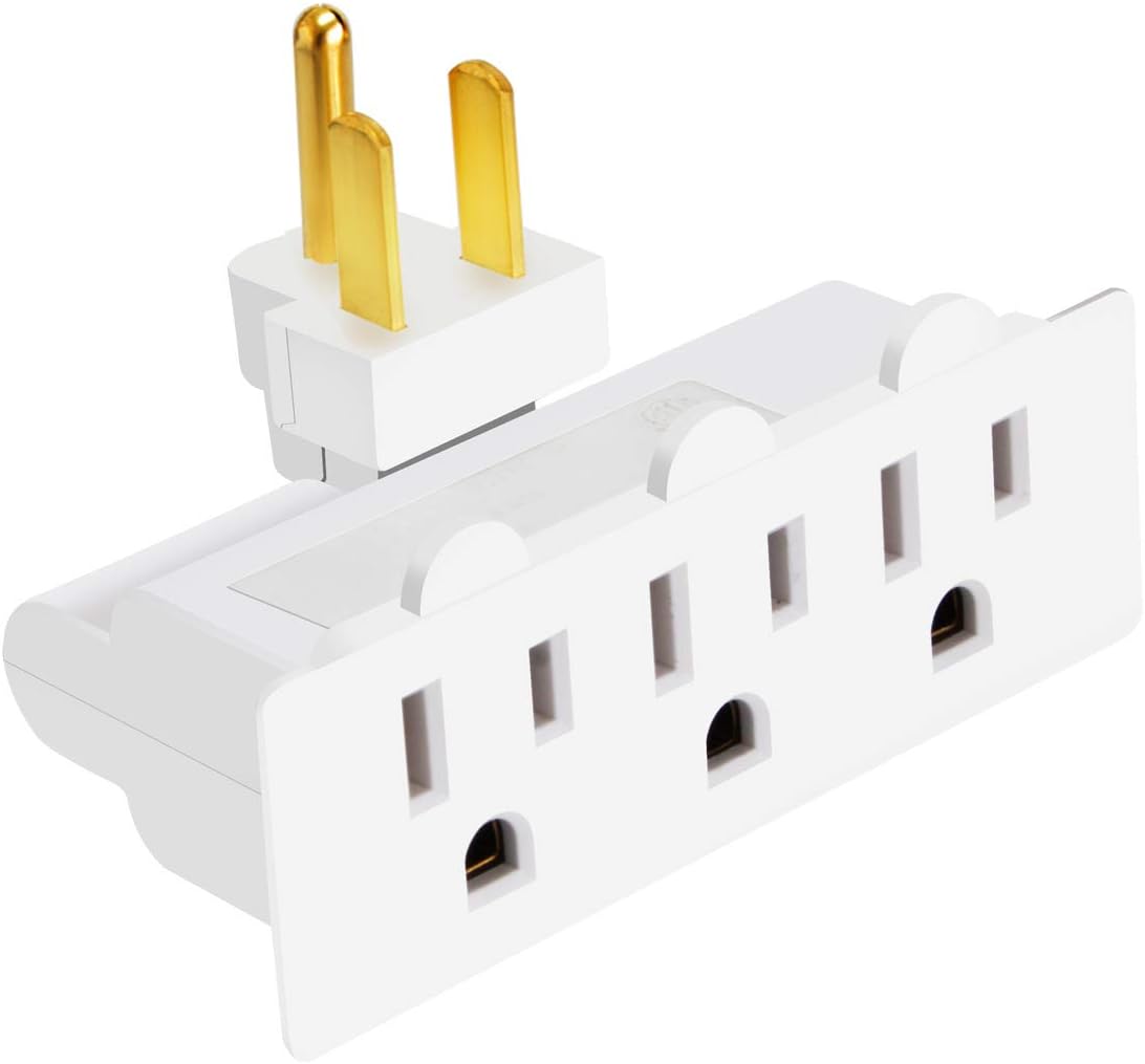 Amazon.com: 3 Outlet Wall Adapter, VSEER ETL Listed 3-Prong Grounded ...