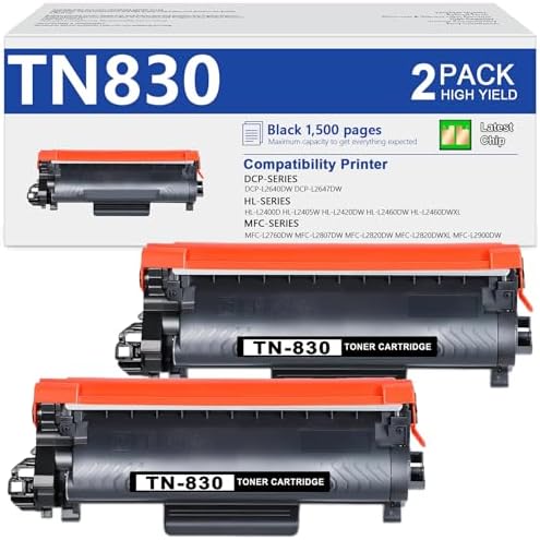 Amazon.com: TN830 Toner Black Replacement for Brother TN-830 TN830XL to ...