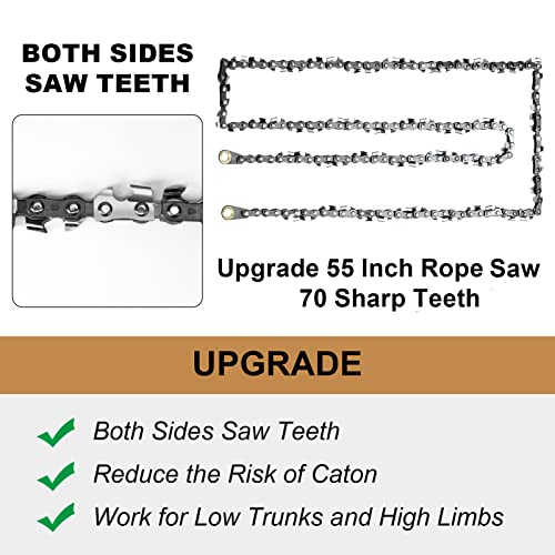 Snapklik.com : SENSILIN Rope Saw For Tree Limbs, 55 Inch Rope Chain Saw