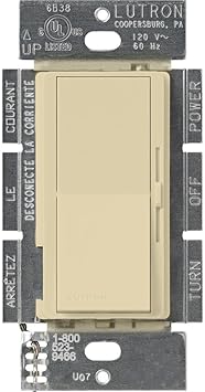 Lutron Diva 3-Speed Fan Control, Single-Pole/3-Way, DVFSQ-F-IV, Ivory ...