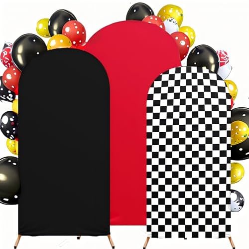 Amazon.com : Arch Backdrop Cover 5FT Checker Monster Truck Birthday ...