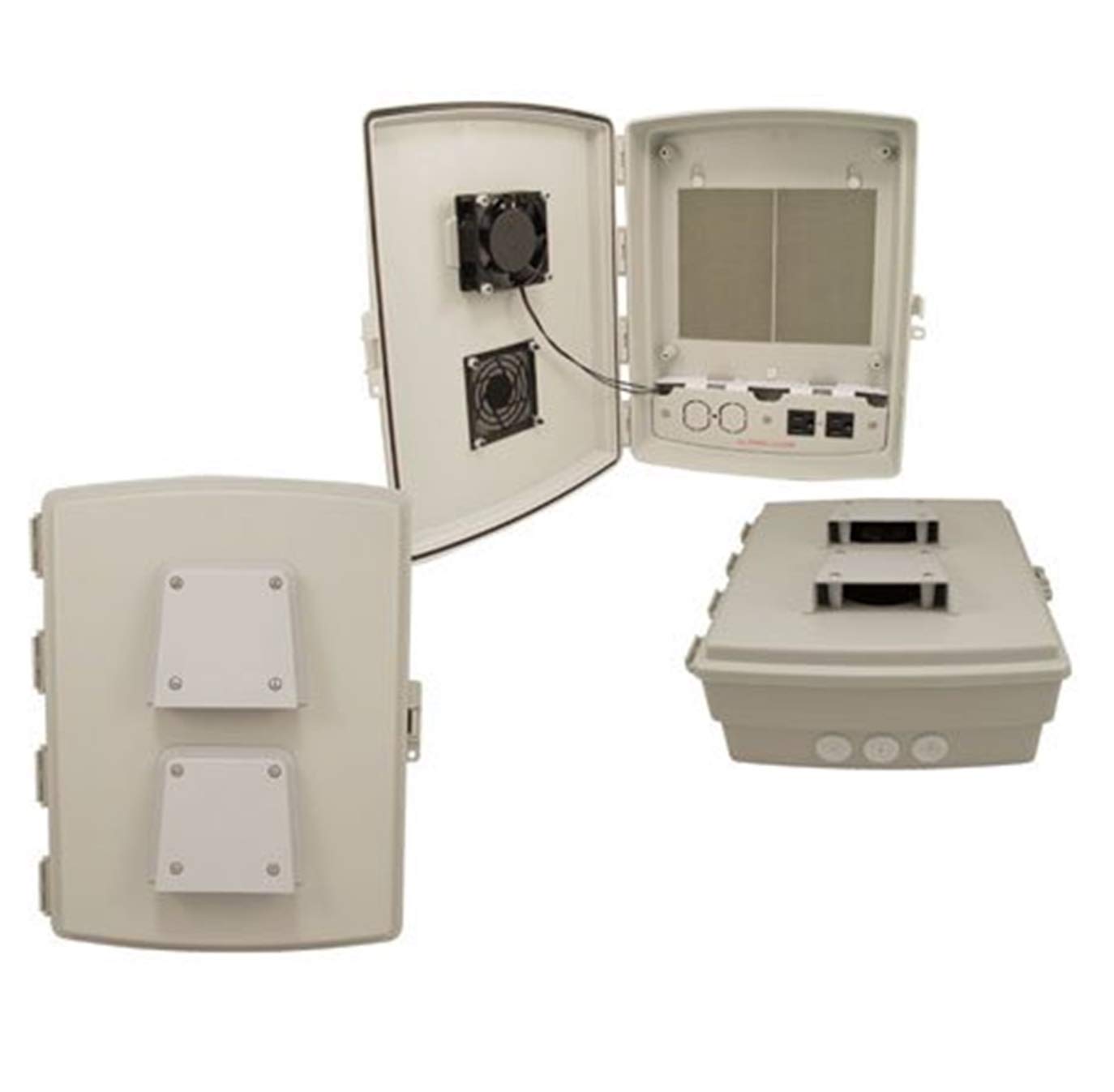 120 VAC Outdoor Weatherproof Enclosure with Cooling Fan Cabinet Box ...