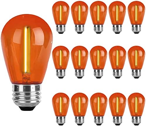 S14 Replacement LED Light Bulbs 1W Orange LED String Light Bulb Plastic ...