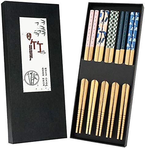 10 Pairs Non-Slip Fiberglass Chopsticks Gift Set for Asian Dishes Sushi ...