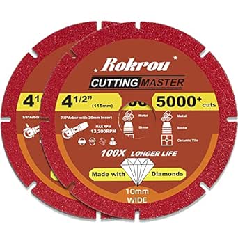 Rokrou Cutting and Grinding in One Diamond Brazed Cut Off Wheel Blade 4 ...