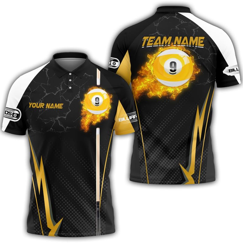 Amazon.com: Custom Billiard Shirts, Men's Billiard Polo Shirts Short ...