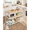 VASAGLE Bakers Rack, Kitchen Island with Large Worktop, Stable Steel ...