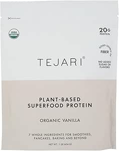 Amazon.com: Tejari Organic Vanilla Plant Protein, 16 OZ : Grocery ...