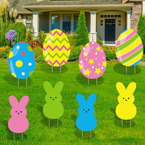 Amazon.com : Wironlst Easter Decorations Outdoor Easter Yard Signs with ...