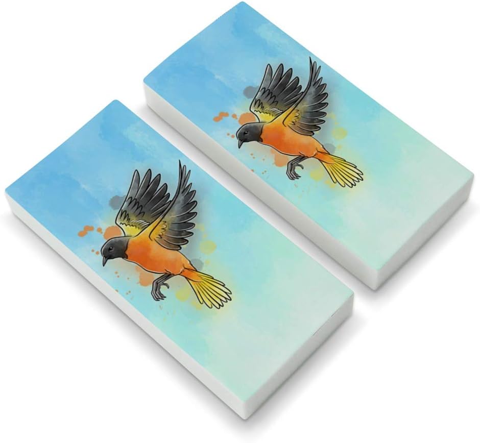 Amazon.com: Baltimore Oriole Watercolor Northeastern Bird Eraser Set of ...