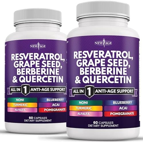 Amazon.com: NEW AGE Resveratrol, berberina, extracto de semilla de uva ...