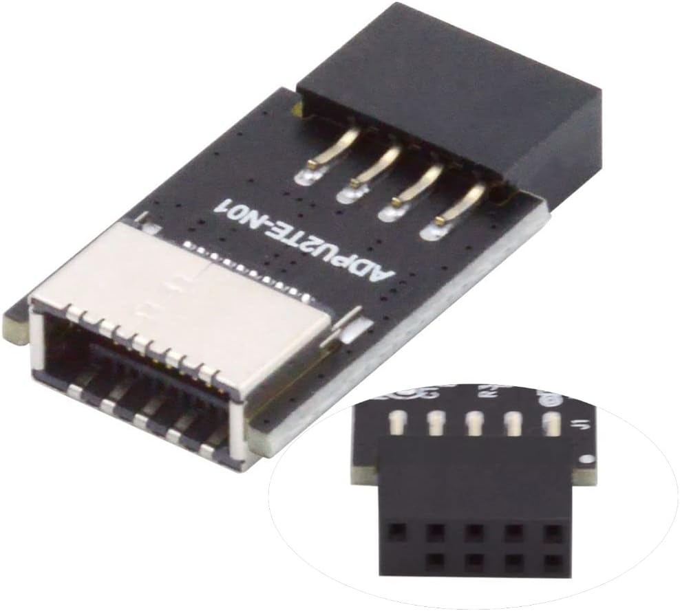 CY USB 2.0 9Pin Male to USB 3.1 Type E Key-A Female Front Panel Socket ...