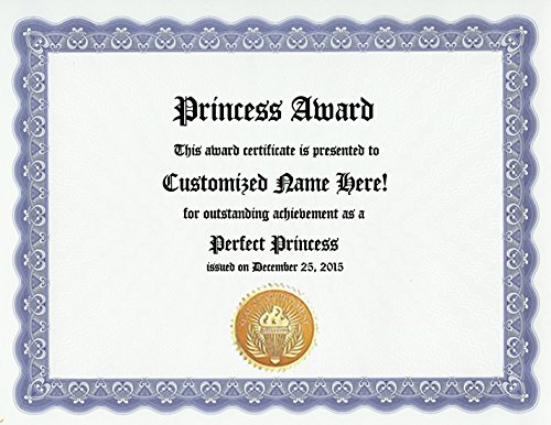 Princess Award Certificate Printable Potty Training Diploma / Toddler