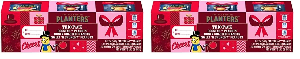 Amazon.com : Planters Holiday Edition Nut Trio Pack (3 ct Canisters ...