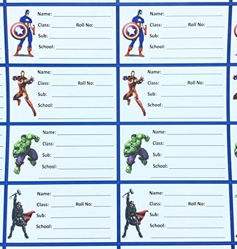SYNC Avengers Name Slips for School Notebook 35 Pieces Superhero Labels ...