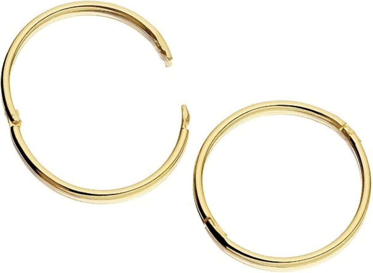Old English Jewellers 9ct Yellow Gold on Silver 14mm Hinged Sleeper ...