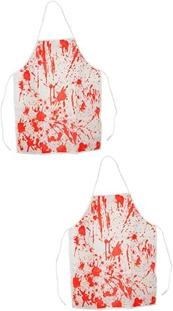 UPKOCH 2pcs Baking Apron Art Craft Apron Family Butcher Apron Horror ...