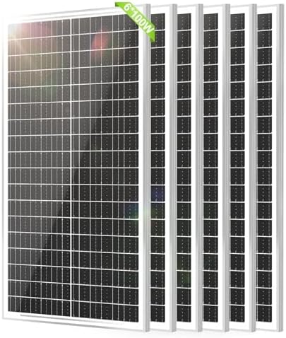 Amazon.com : WERCHTAY 100 Watt Solar Panel, 6 Pack 100W Monocrystalline ...