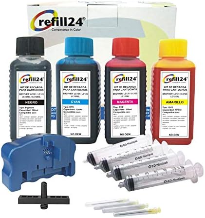 refill24 Kit de Recharge Compatible pour Cartouches d'encre Brother 121 ...