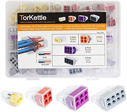 Amazon.com: 75PCS Wire Connector 2/4/6/8 Port Conductor Combination ...