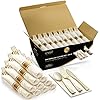 Amazon.com: Gold Plastic Silverware, 50 Pre-Rolled Napkin and Cutlery ...
