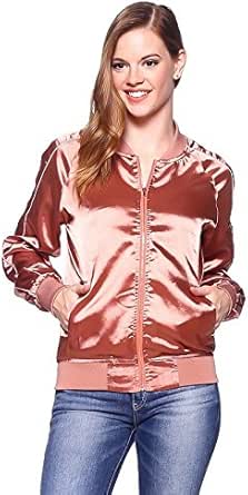 Rose Gold Bomber Jacket (Small) at Amazon Women's Coats Shop