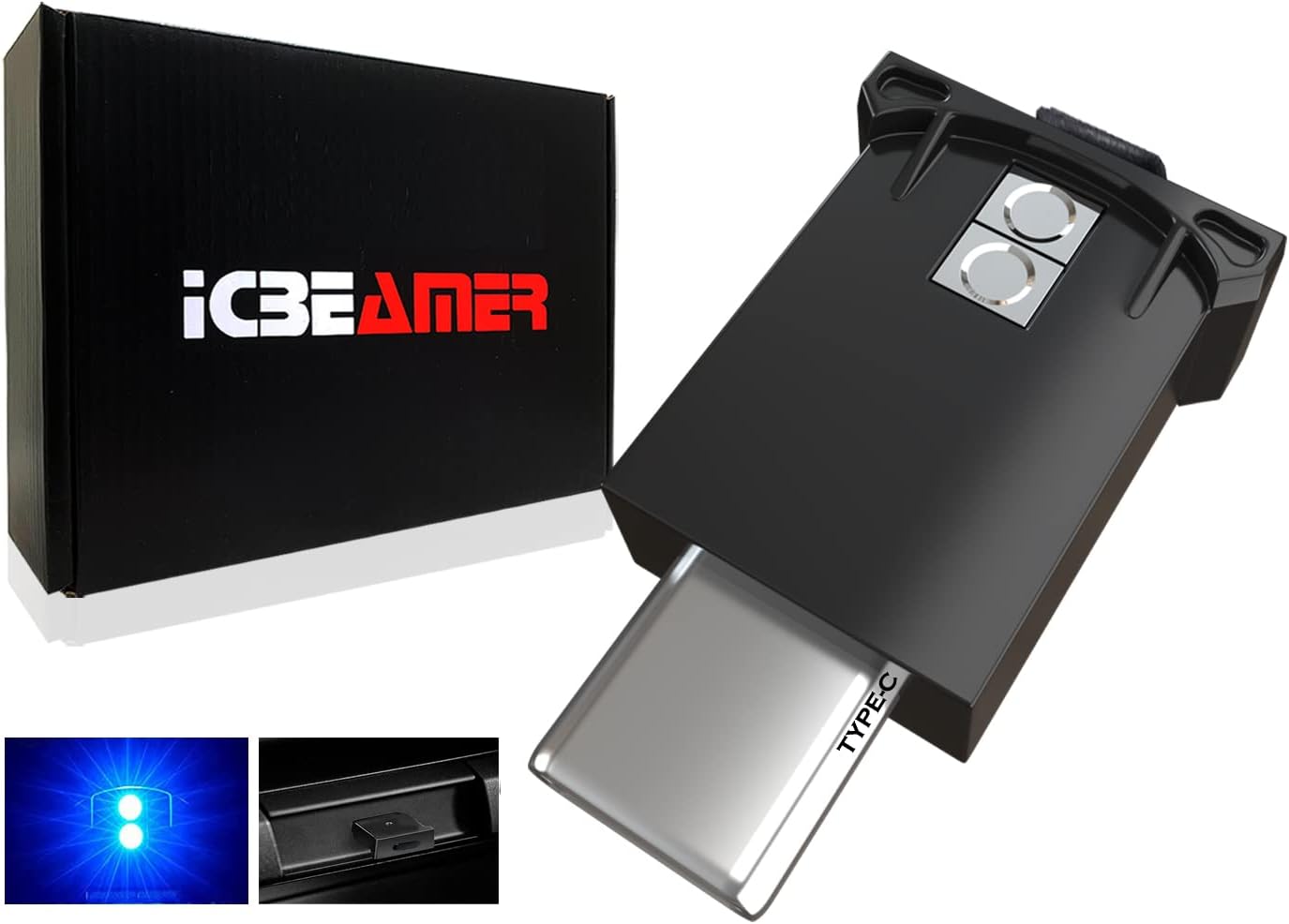 Amazon.com: Febrytold 2 Pcs Blue Universal Mini USB LED Car Interior ...