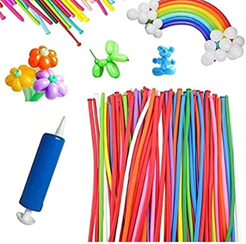 R.S Rubber Long Twisting Modelling Balloons Multicolour (100 Pieces + 1 ...