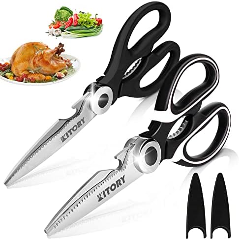 Kitory Kitchen Shears,2-Pack Heavy Duty Kitchen Scissors, Meat Scissors ...