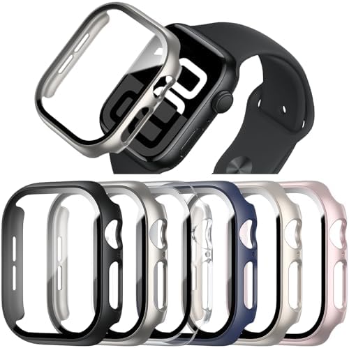 Amazon.com: 6 Pack Case for Apple Watch Series 10 42mm with Tempered ...