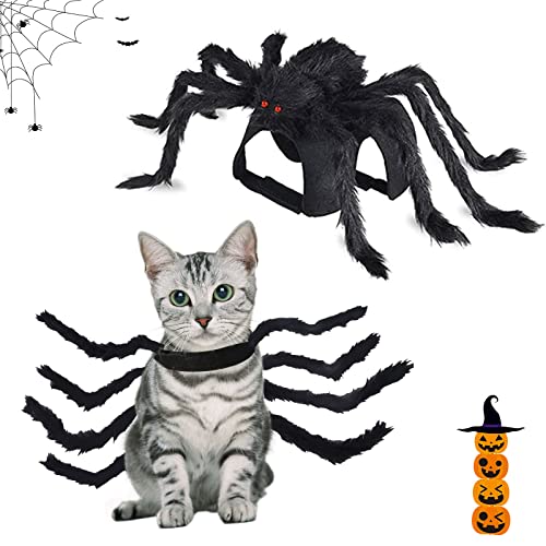 Halloween Pet Spider Costume, Furry Giant Spider Pets Outfit Adjustable ...