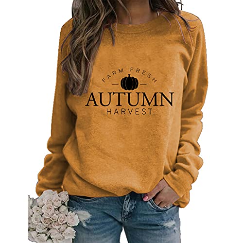 Fall Sweatshirt for Women Fresh Pumpkin Autumn Pullover Tops Cute Crew ...