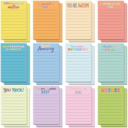 Amazon.com : Yinder 24 Pcs 4 x 6'' Inspirational Sticky Notes Lined ...