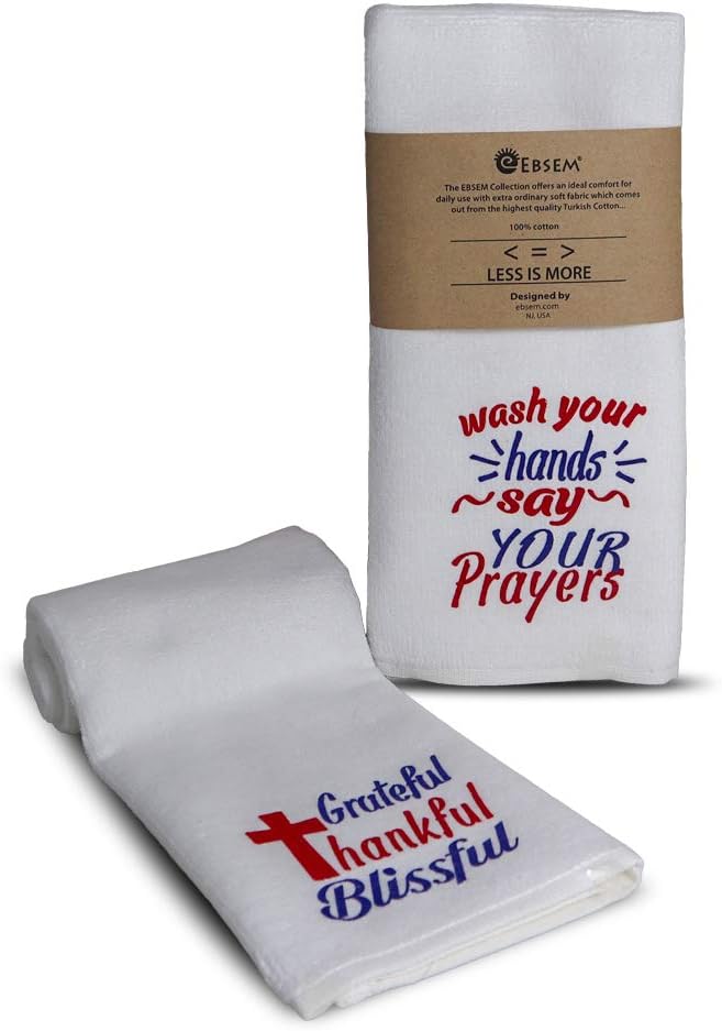 Amazon.com: Ebsem Christian Religious Hand-Dish Towel Set of 2 Kitchen ...