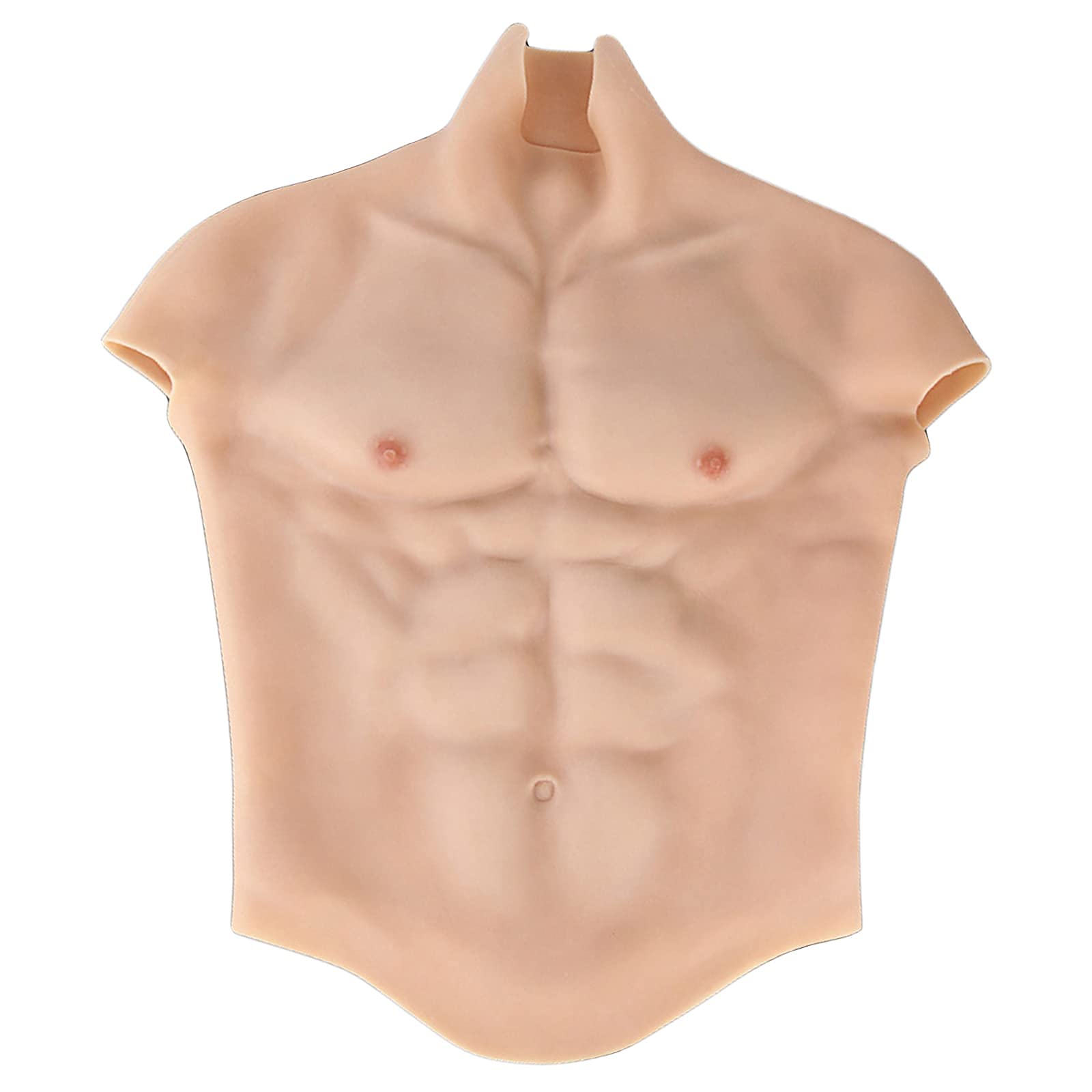 Buy XBSXP Silicone Muscle Chest Vest - Fake Male Chest Muscles Belly ...