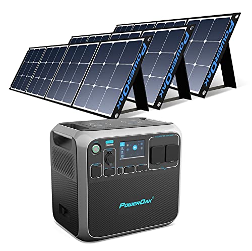PowerOak AC200P Portable Power Station with Solar Panels bundle ...