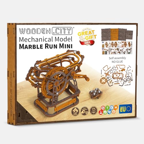 WOODEN.CITY 3D Wooden Puzzle – Marble Run Mini, Model Building ...