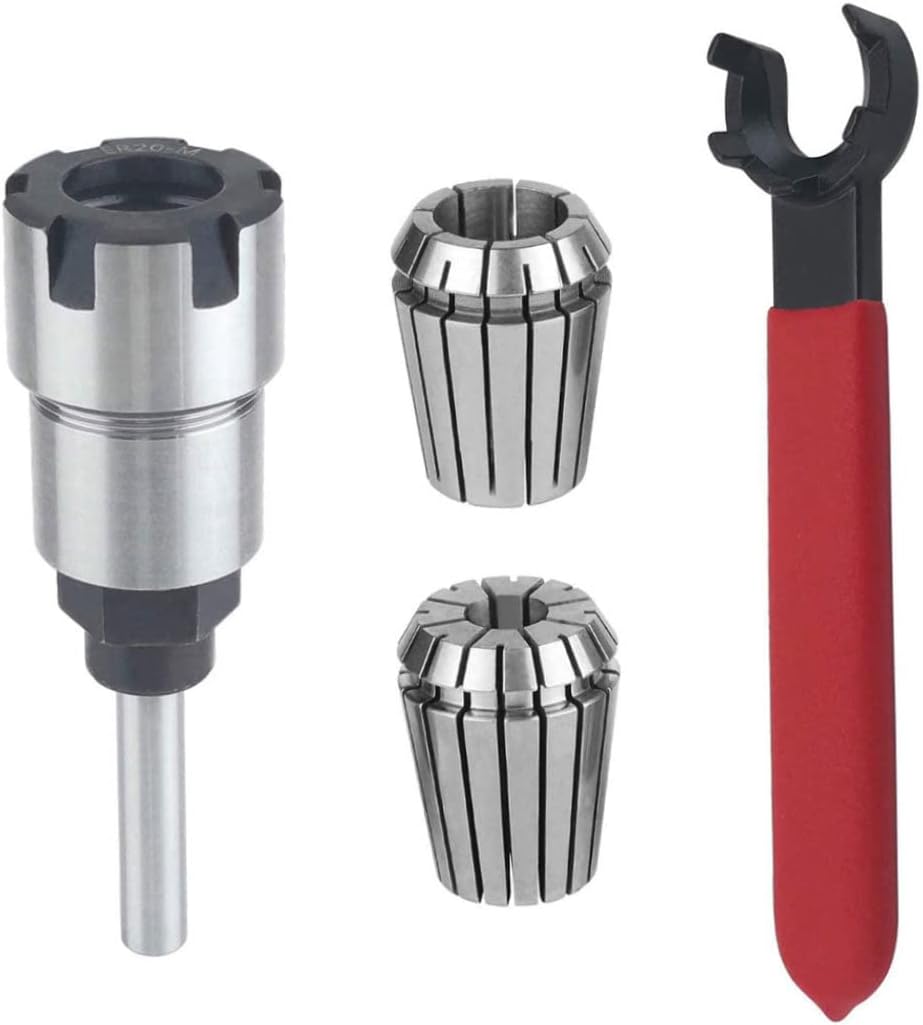 1/4 Inch Shank Router Bit Collet Extension Set Chuck Converter Adapter ...