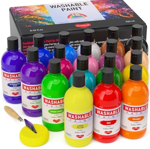 Amazon.com: Smallbudi 18 Colors Large Washable Paint Set for Kid (8 ...