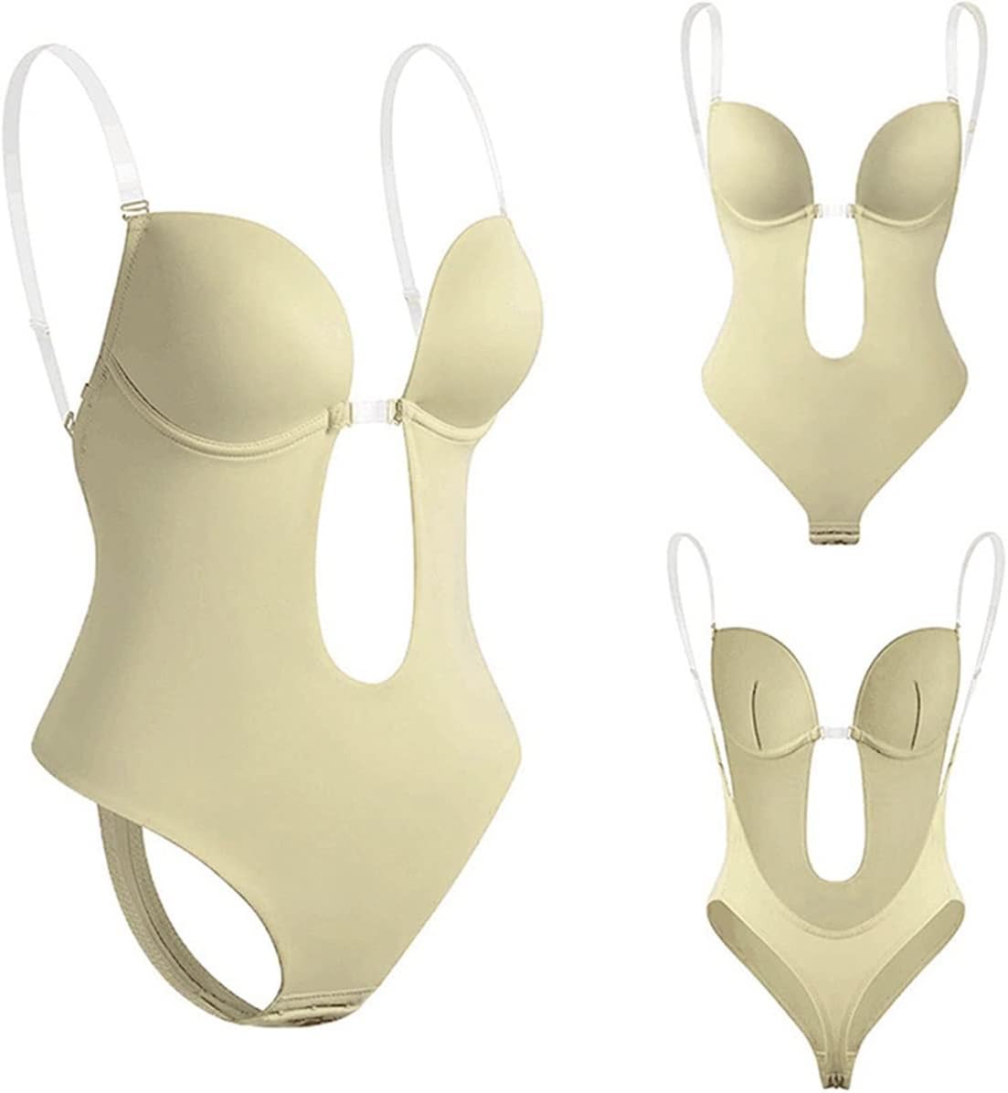Amazon.com: Plunge Backless Body Shaper Bra, Women's Backless Shapewear ...
