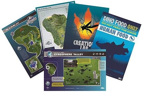 Amazon.com: Jurassic World - Maps & Signs Lithograph Print Set: Posters ...