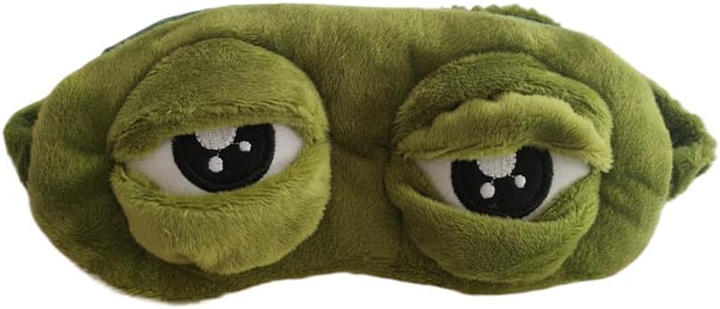 Amazon.com: Funny 3D Frog Sleep Mask, Green Cute Cartoon Sad Frog ...