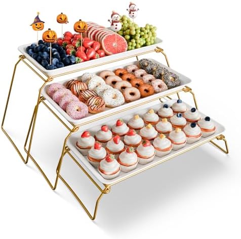 Amazon.com: ECOIOU Extra Large 3 Tier Serving Tray, 24 x22 x 9.8 Inch ...