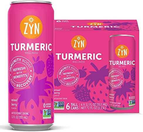 Amazon.com: ZYN Turmeric Wellness Drink (6 Pack), Mango Lychee Flavored ...