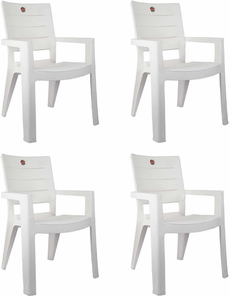 Cello Jordan Plastic High Back Armchair, 1pc(White) : Amazon.in: Home ...
