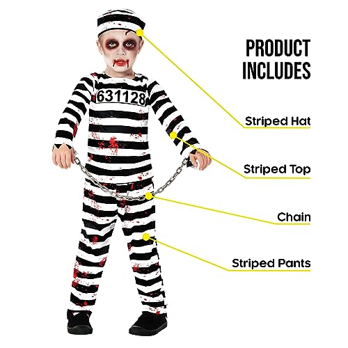 Morph Kids Prisoner Costume Kids Boys Jail Costume Kids Escaped Convict ...