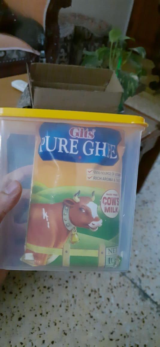Gits Cow Ghee 1L Pouch with Free Container : Amazon.in: Grocery ...