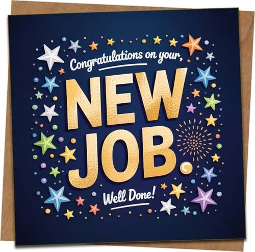 New Job Congratulations Card – Well Done Stars Design, 145mm x 145mm ...
