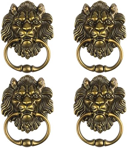 GENHAKON 4 PCS 6.3 Inch Classical Lion Door Knocker, Antique Bronze ...